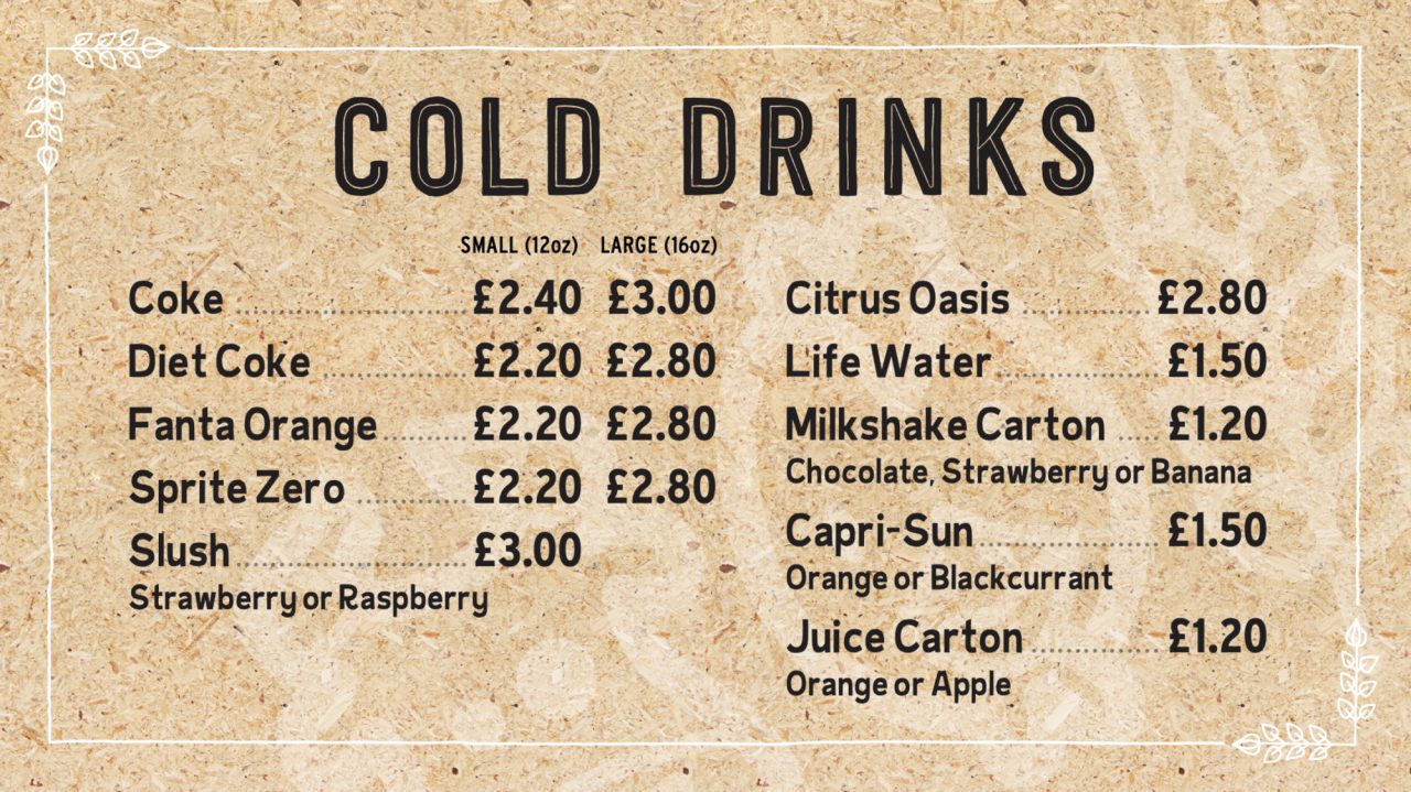 The Hungry Toad Menu - Knockhatch Adventure Park