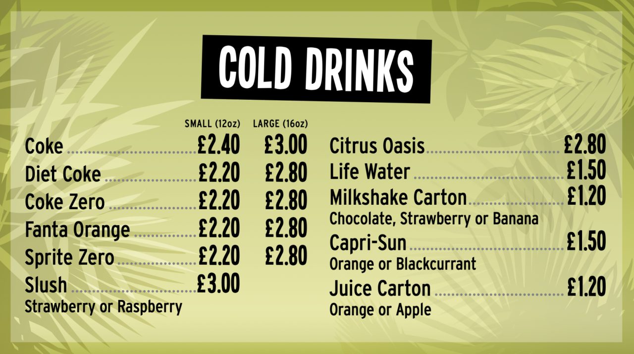 The Jumping Pillow Hut Menu - Knockhatch Adventure Park